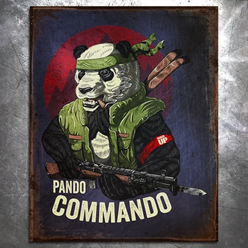 Get the Newest PTS Pando Commando Vintage Tin Sign Signs with ...